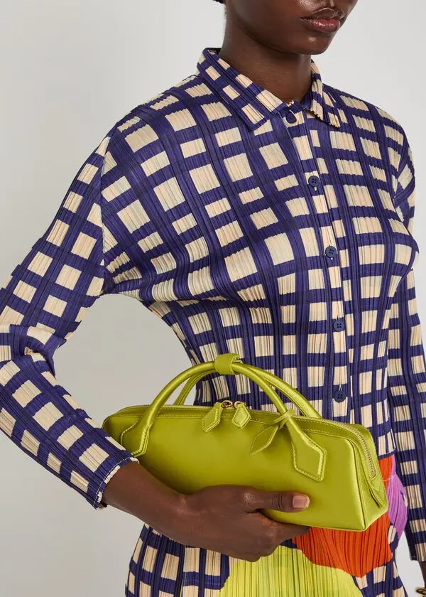 Issey Miyake Gingham Pleated Woven Shirt