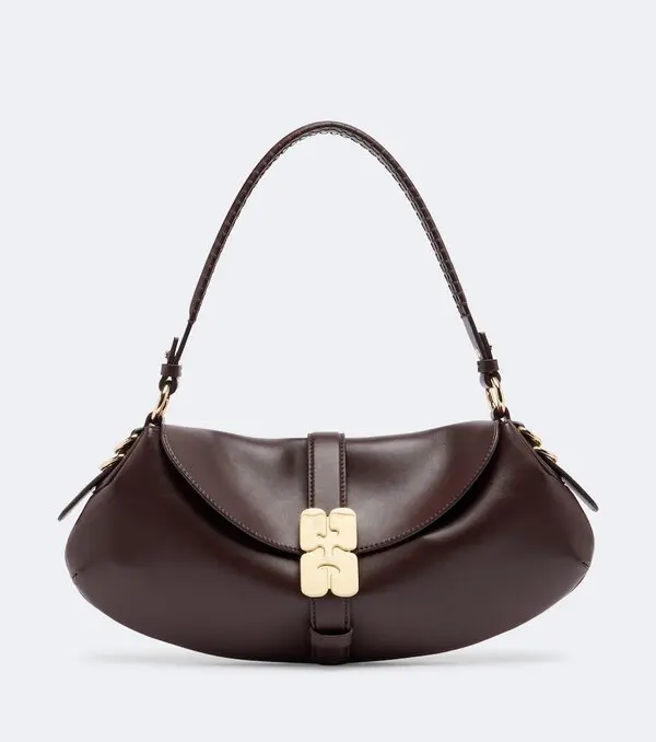 GANNI B-kat Small Shoulder Bag In Chicory Coffee - Brown
