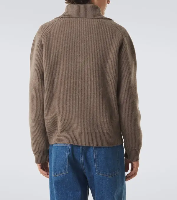 JIL SANDER Half-zip Wool Sweater - Brown