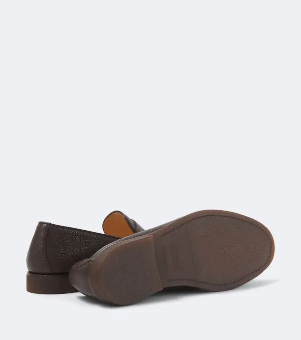 Brunello Cucinelli Leather Penny Loafers - Brown