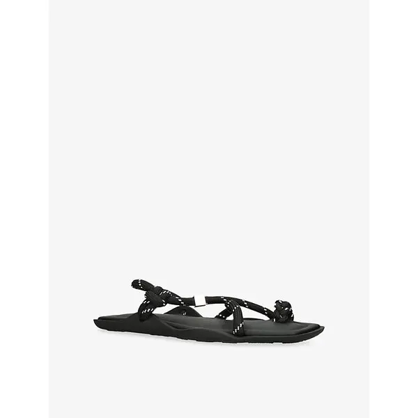 Flowze Flòwze Square Open Toe Woven Sandals - Black