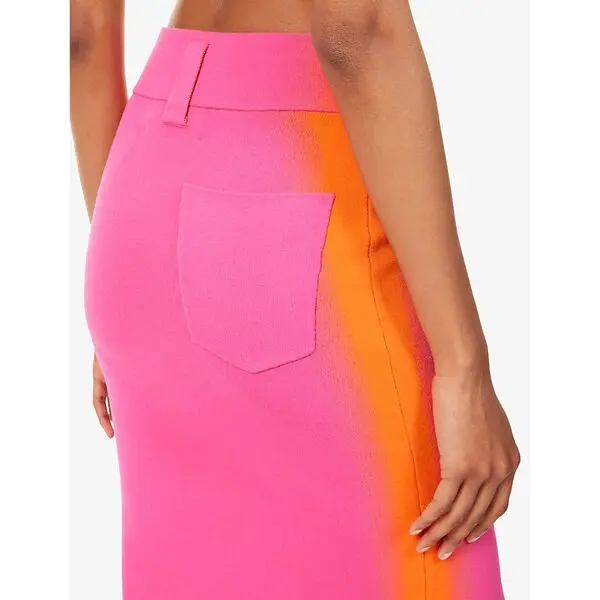 Ph5 Floral Stretch-knit Midi Skirt