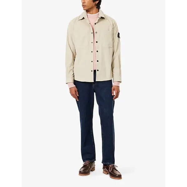 Stone Island Micro-corduroy Compass-badge Cotton Shirt