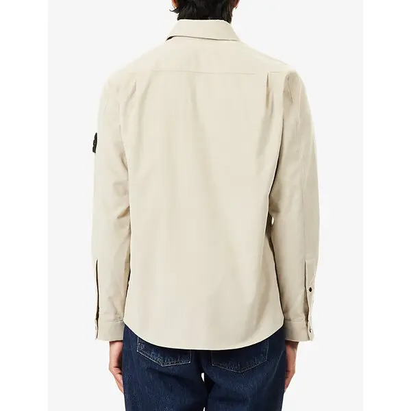 Stone Island Micro-corduroy Compass-badge Cotton Shirt