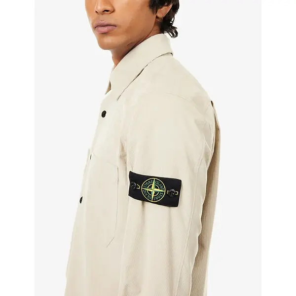Stone Island Micro-corduroy Compass-badge Cotton Shirt