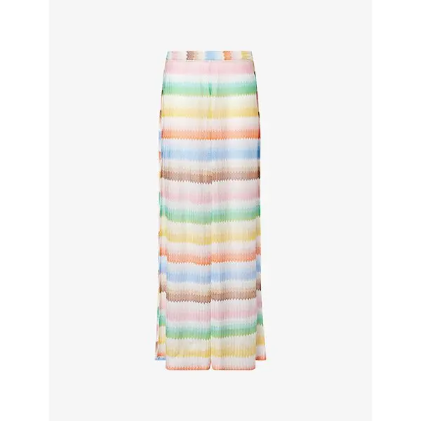 Missoni Side-split Chevron Knitted Trousers - Multi