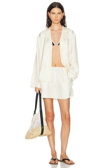 TOTEME Monogram Silk Pj Top