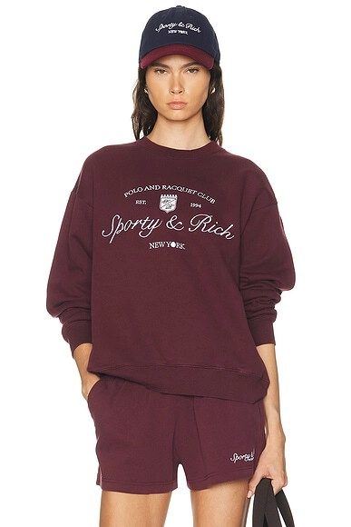 Sporty & Rich Syracuse Embroidered Crewneck Sweatshirt