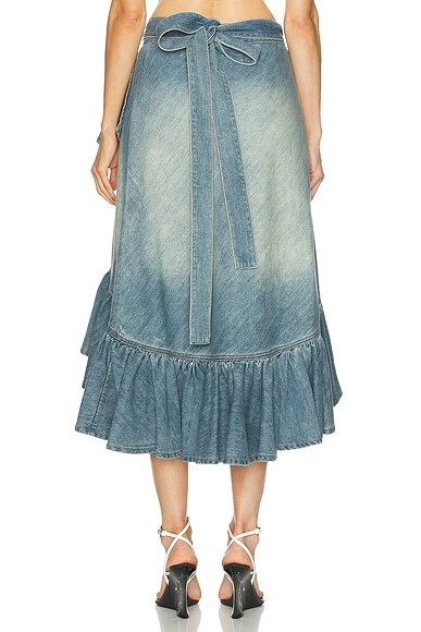 Alaïa Denim Ruffle Skirt