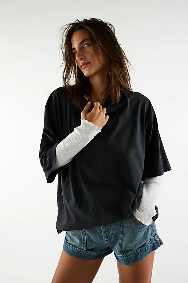 We The Free Perfect Oversized" Cotton Crewneck Tee - Black