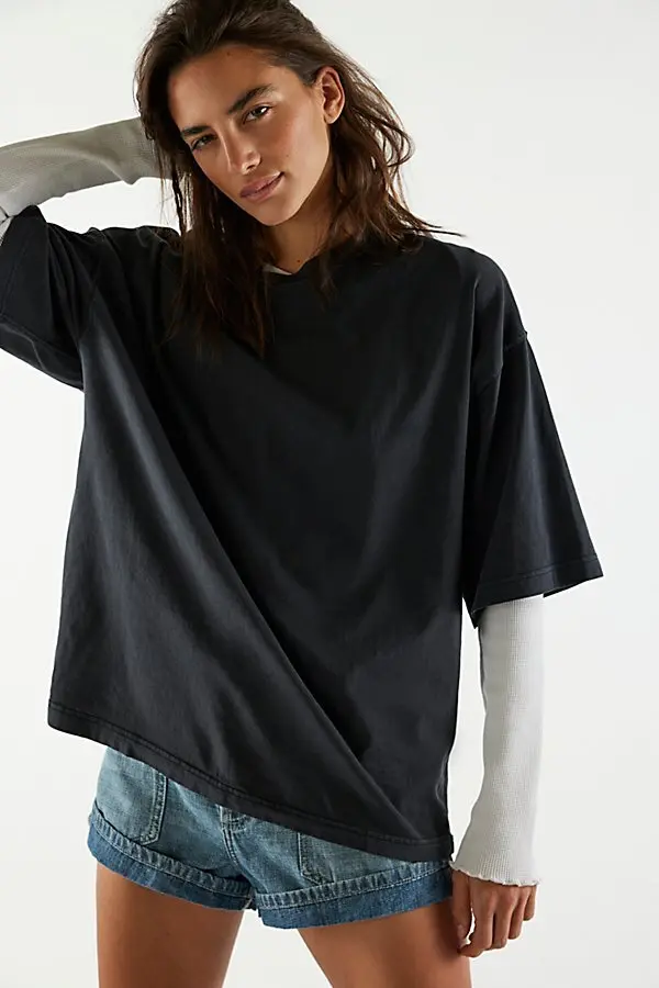We The Free Perfect Oversized" Cotton Crewneck Tee - Black