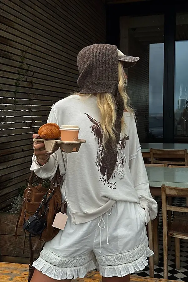 Free People Ribbed Knit Bonnet With Self-tie Closure - Chocolate
