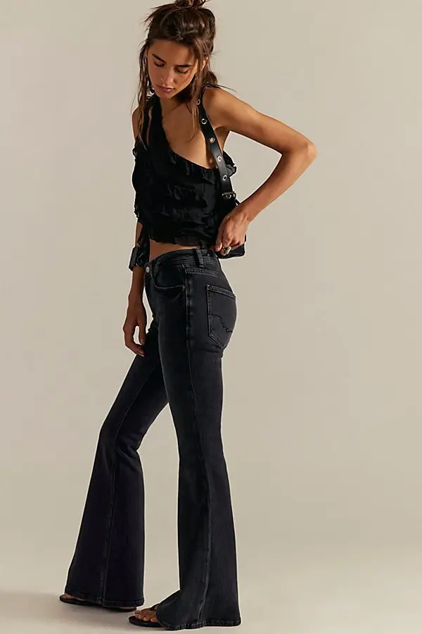 We The Free Love Bomb Flare Jeans - Ghosted