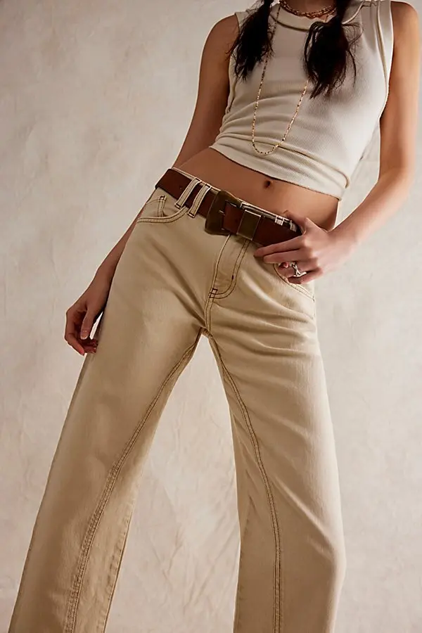We The Free Risk Taker Mid-rise Straight Leg Jeans - Ecru