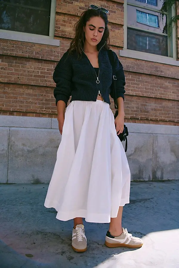 Free People The Lowen Midi Skirt - Ivory