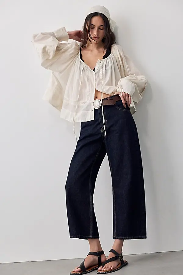 We The Free Deep Trance Dropped Boyfriend Jeans - Rinse