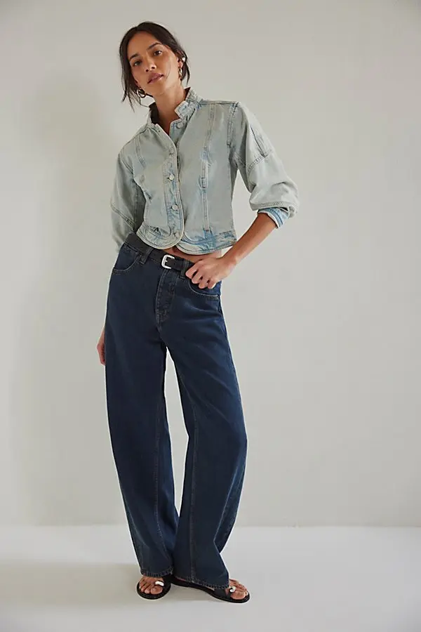 We The Free Truro Baggy Puddle Jeans - Deep Seas