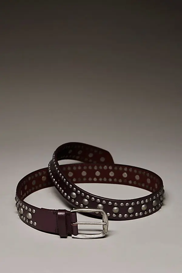 We The Free Sola Studded Leather Belt - Fig