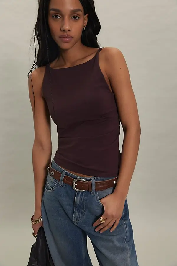 INTIMATELY High-neck Cami - Fudge