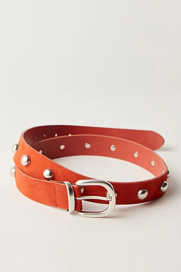 Free People Suede Studded Belt - Paprika