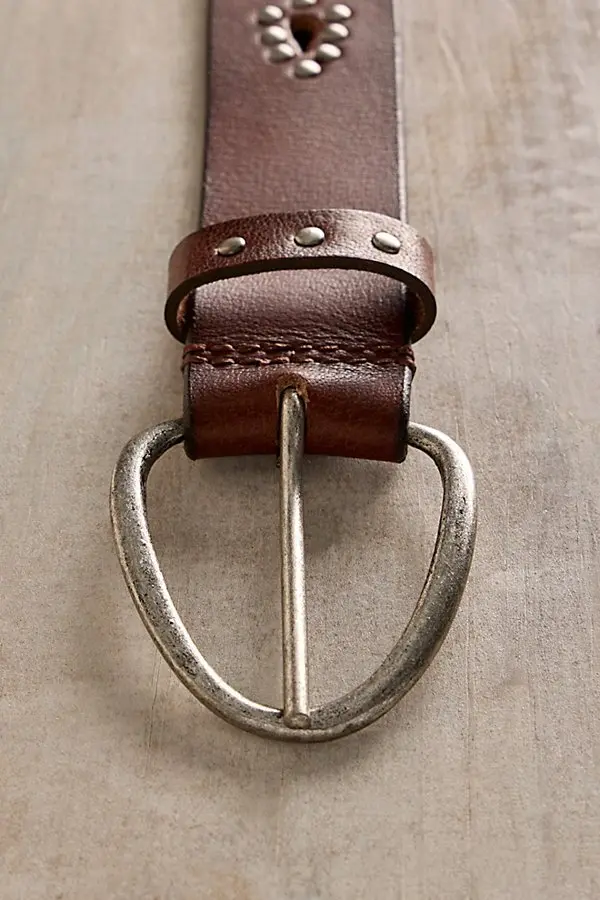 We The Free Preston Studded Leather Belt - Mocha