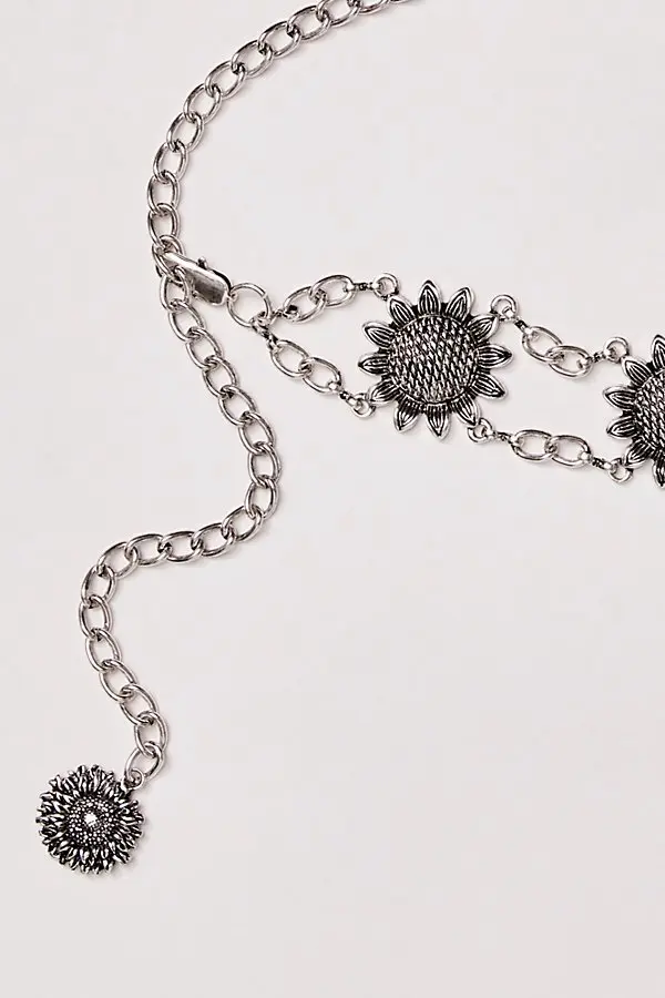 Free People Sunflower Fields Chain Belt - Silver Lining