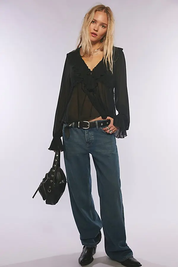 Free People Fearless Long Sleeve Top - Black