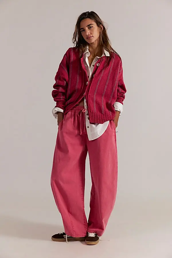 Free People Lex Pull-on Barrel Pants - Honeysuckle