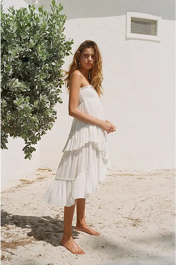 Free People Convertible Ruffle Skirt - Ivory