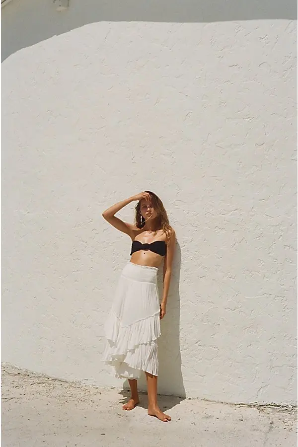 Free People Convertible Ruffle Skirt - Ivory