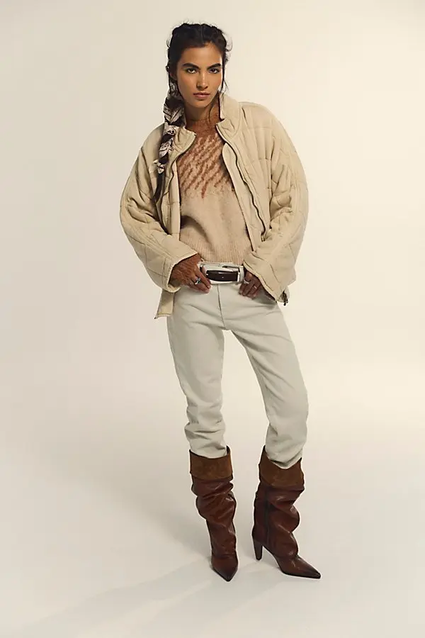Free People Quilted Dolman Jacket - Tea