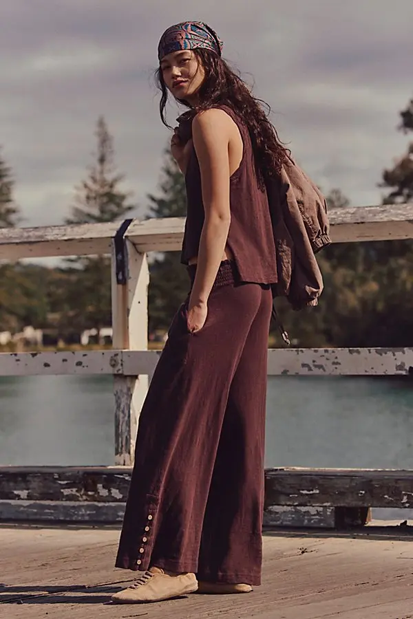 Free People Keep It Cool Co-ord Set - Fudge