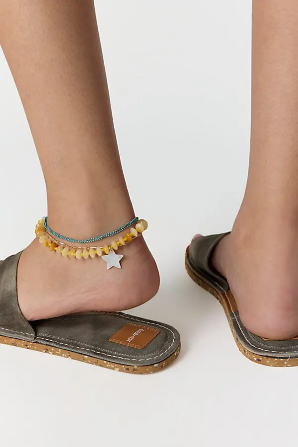 Free People Artisanal Suede Slide Sandals - Washed Grey