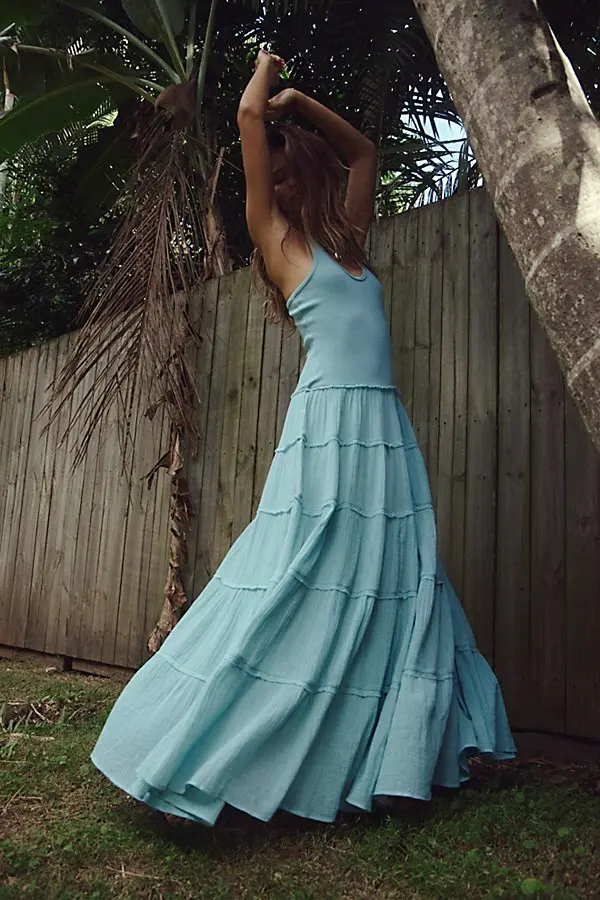 Free People Set Sail Maxi Dress - Waterfall Mist