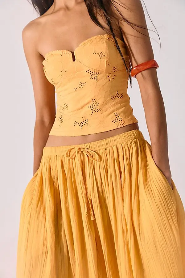 INTIMATELY Eyelet Floral Tube Top - Warmth