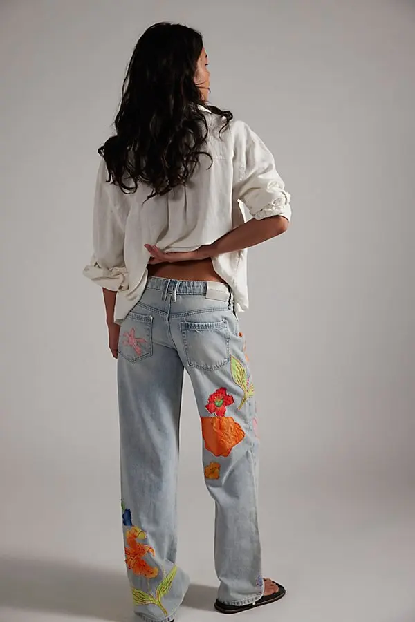 We The Free Surfside Patched Wide-leg Jeans