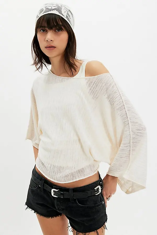 Free People Amber Breeze Off-the-shoulder Sweater - Ivory