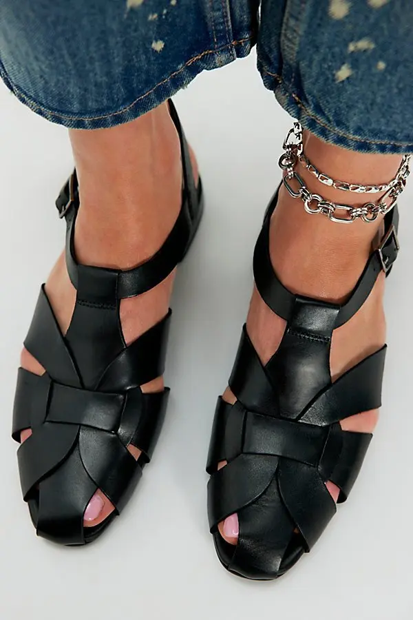 Jeffrey Campbell Conrad Fisherman Flats - Black