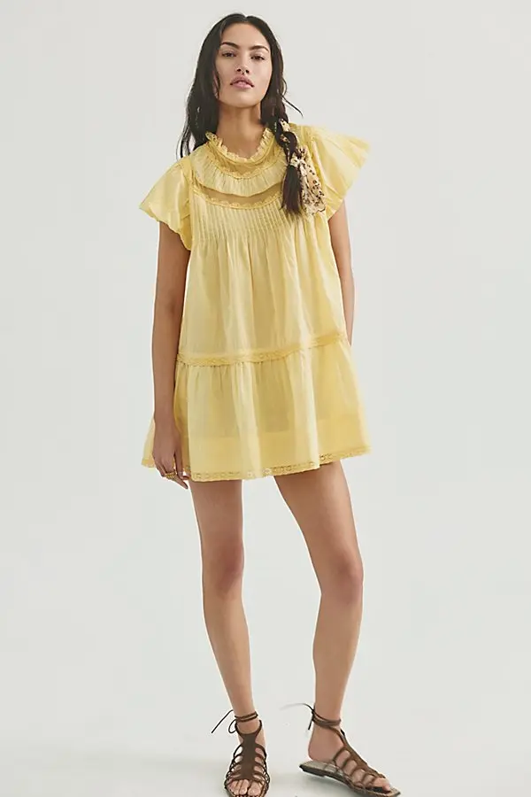 Free People Clarise Mini Dress - Double Butter
