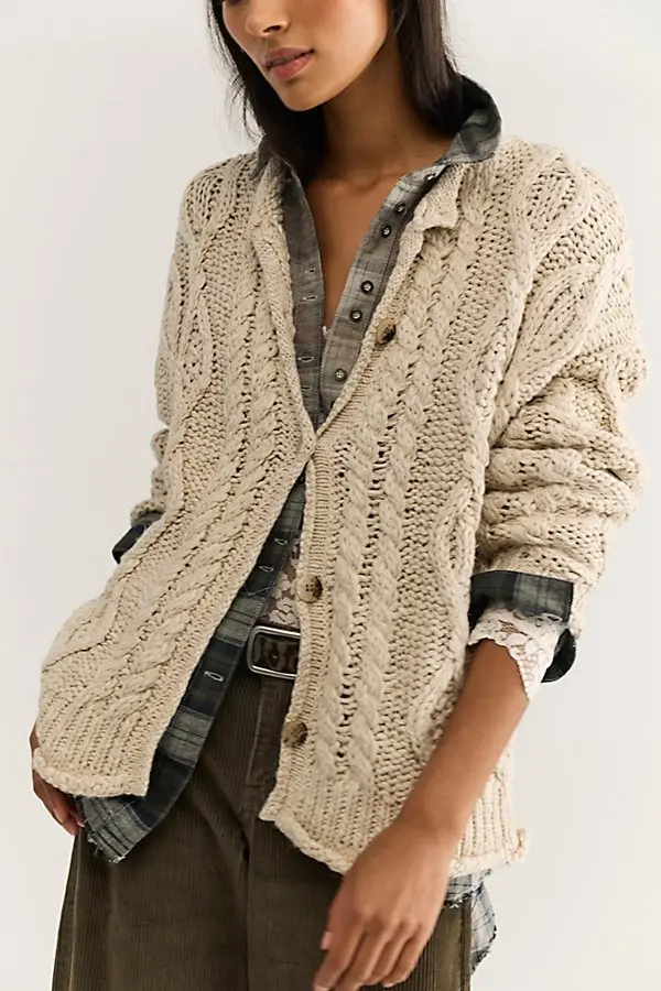 Free People Opal Knit Cardigan - Tea