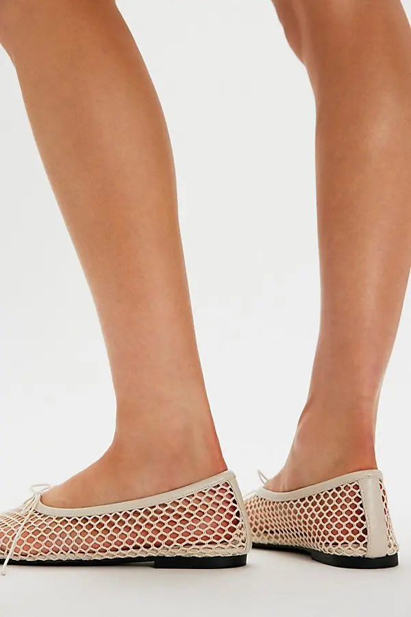 Rebecca Minkoff Mesh Ballet Flats With Bow Detail