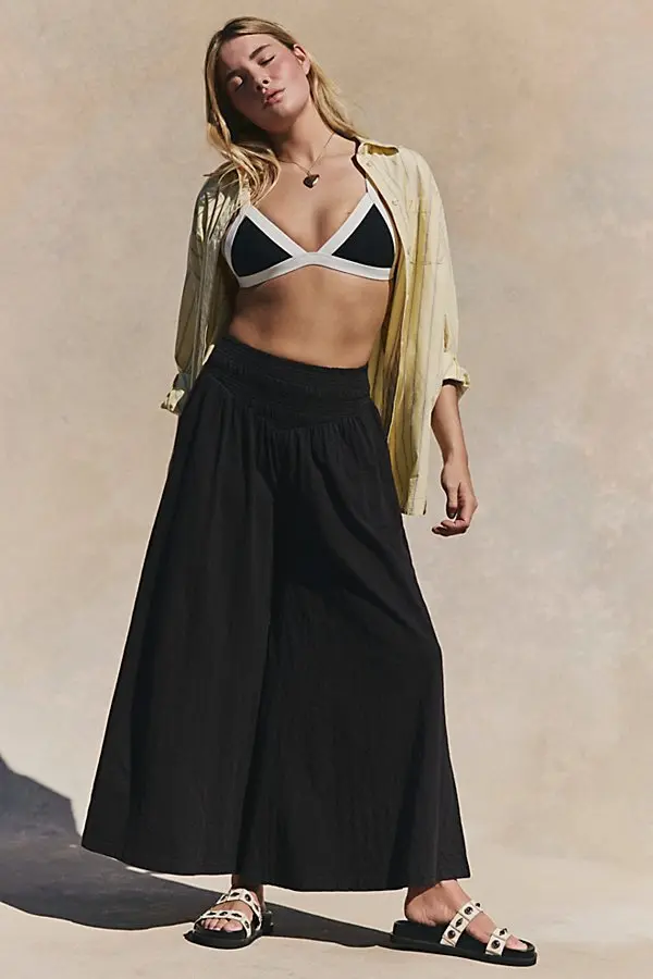 Free People Robin Wide-leg Pants - Black