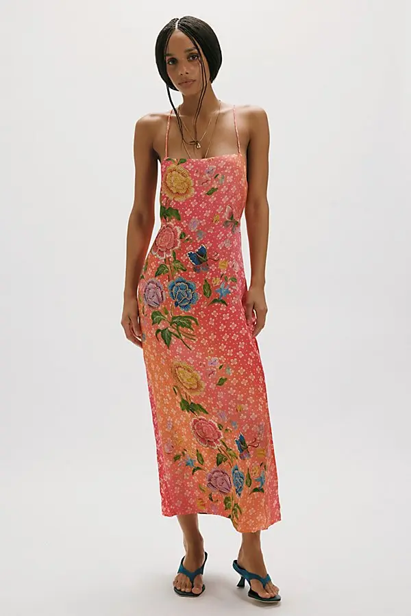 Free People Sweet Life Midi Dress - Sunset Combo