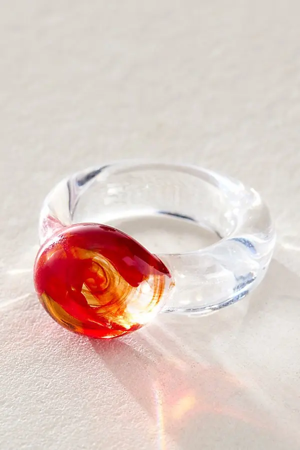 Free People Sculptural Glass Statement Ring