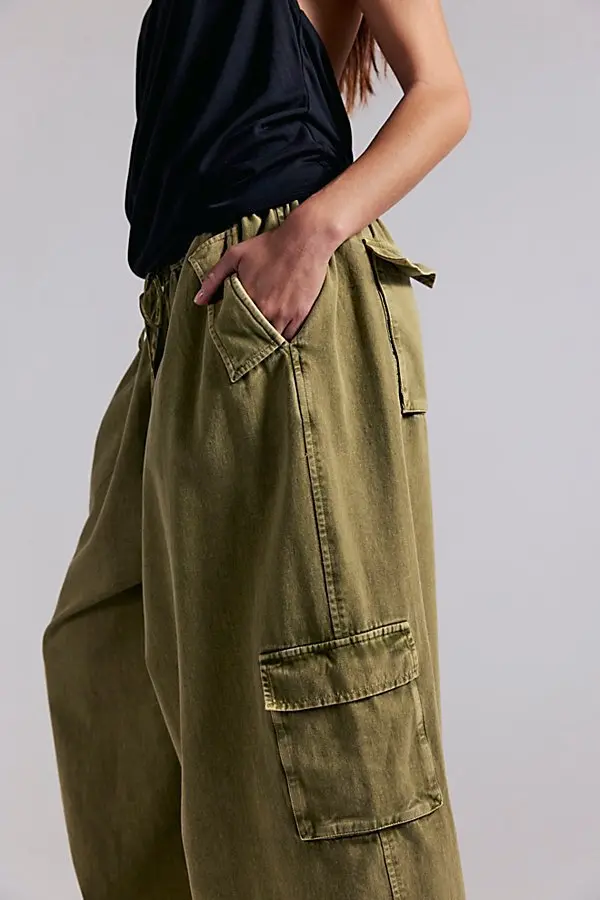 Free People Bobbi Pull-on Cargo Trousers - Army