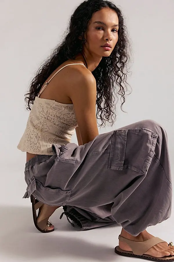 Free People Bobbi Pull-on Cargo Trousers - Ashblown