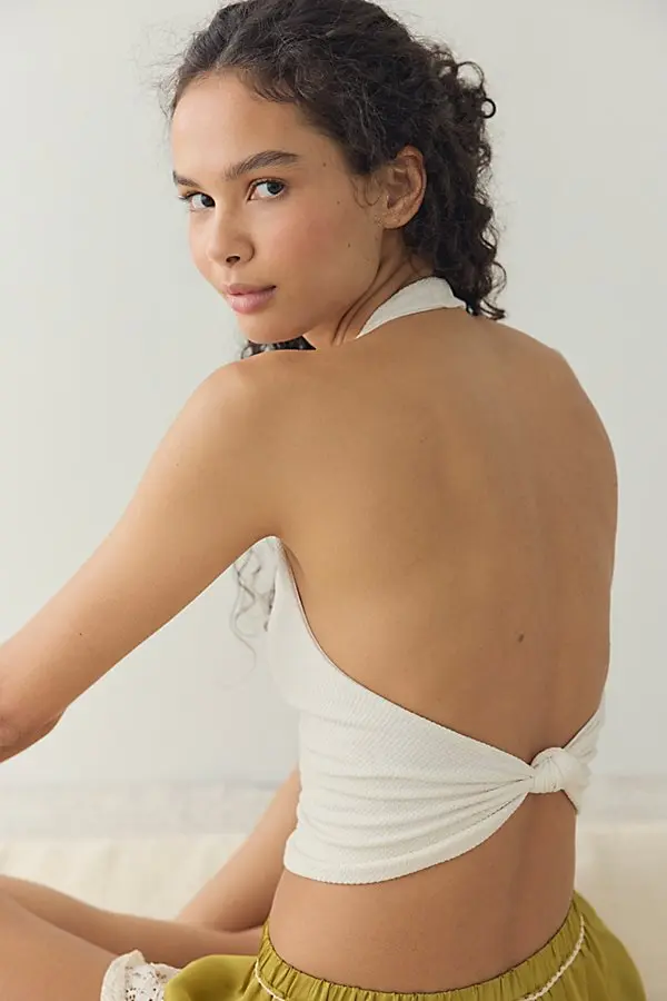 INTIMATELY Round Two Pique Low-back Tank Top - Clean Ivory