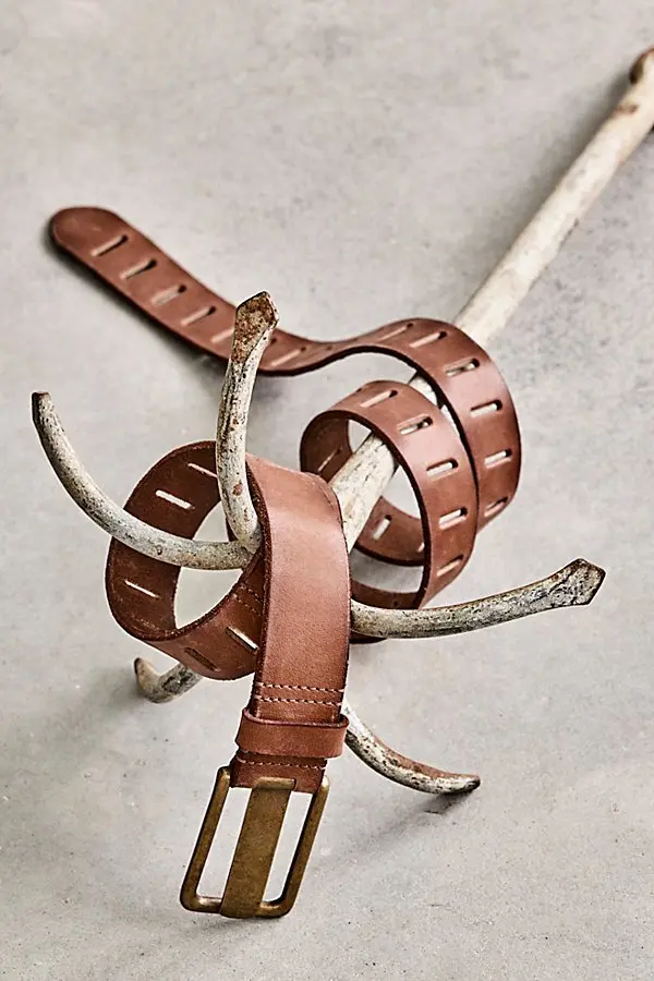We The Free Extra-long Leather Belt With Cut-out Detailing