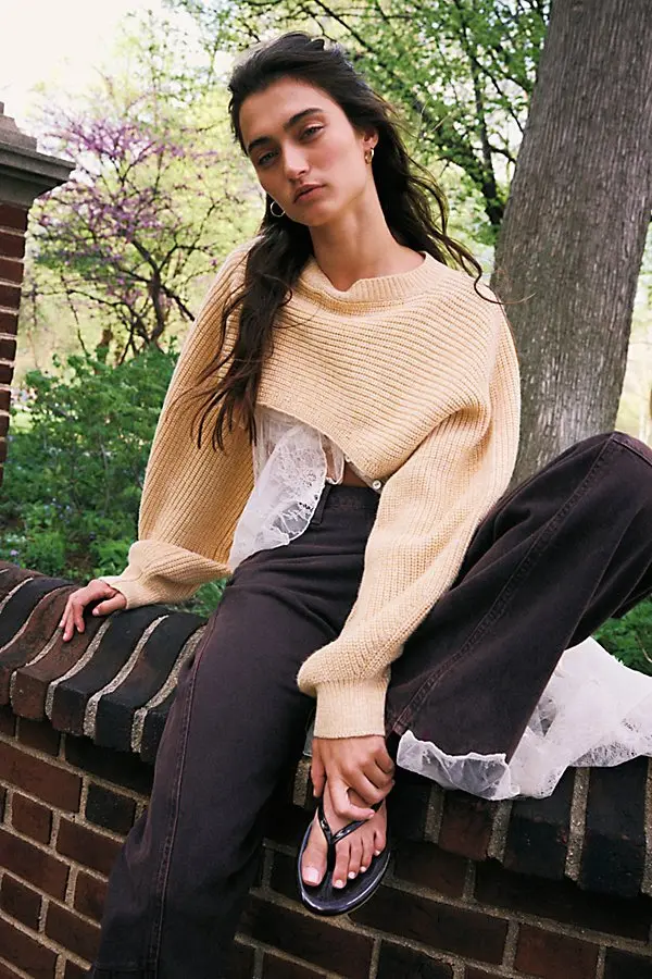 Free People Emery Knitted Bolero - Neutral