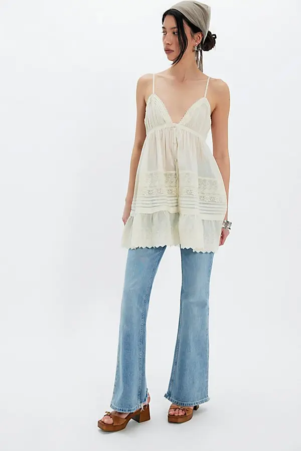 INTIMATELY Play Nice Mini Slip Dress With Crochet Trim - Ivory